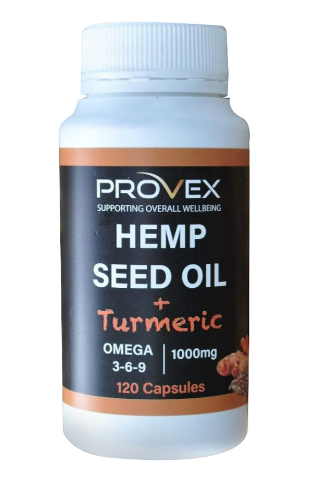 Provex Hemp Seed Oil & Turmeric Capsules | Cockies Ag
